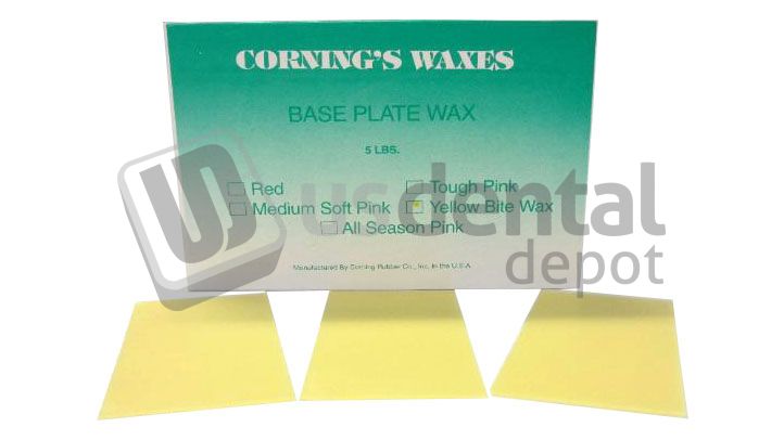 BITE WAX SHEETS YELLOW 1LB | CORNING # 256 | US Dental Depot