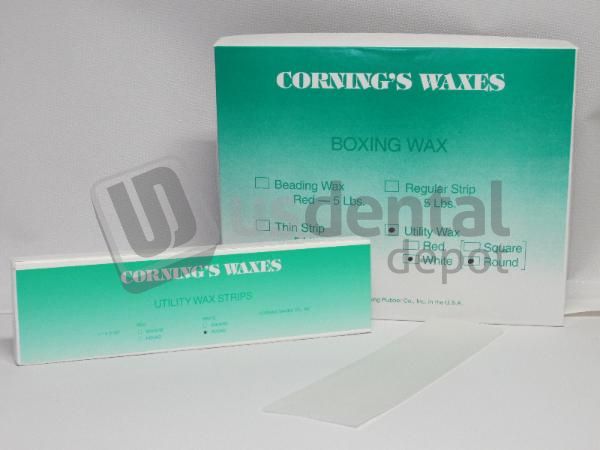 UTILITY WAX WHITE ROUND 75PK | CORNING # 040-RW | US Dental Depot