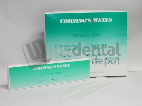UTILITY WAX WHITE SQUARE 44PK | CORNING # 040-SW | US Dental Depot