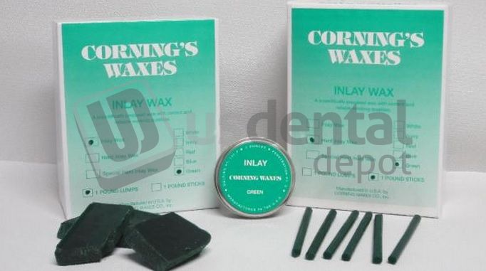 INLAY WAX HARD GREEN STICK 1LB | CORNING # 106-GREEN | US Dental Depot