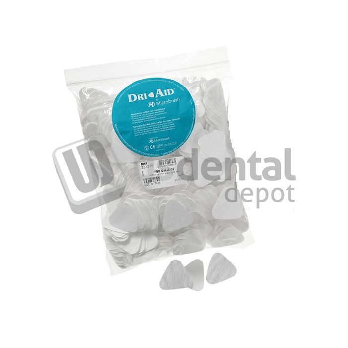 DRI-AID ABROSB WHITE L 750PK | MicroBrush # 331375 | US Dental Depot