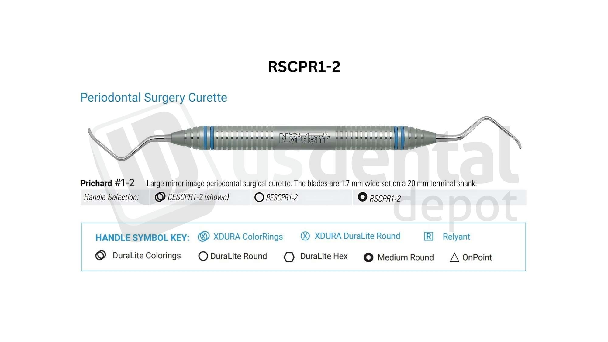 Classic, Periodontal Curette, DE, P | NORDENT # RSCPR1-2 | US Dental Depot
