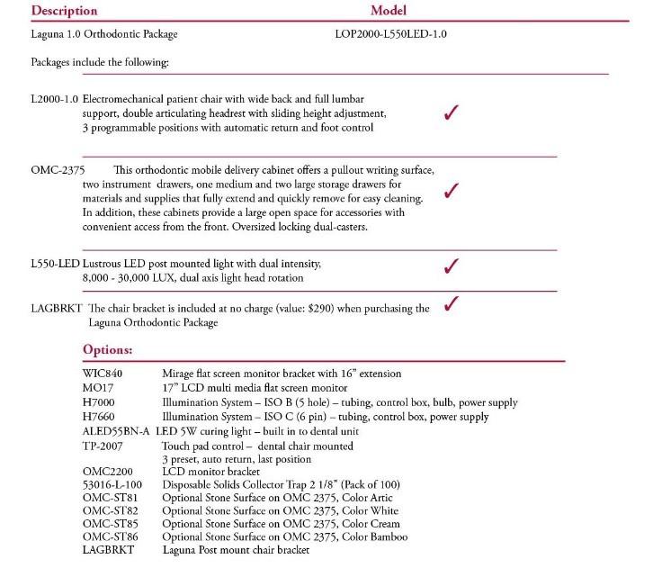 LAGUNA LED ORTHODONTIC PACKAGE | TPC DENTAL # LOP2000-550LED | US Dental Depot