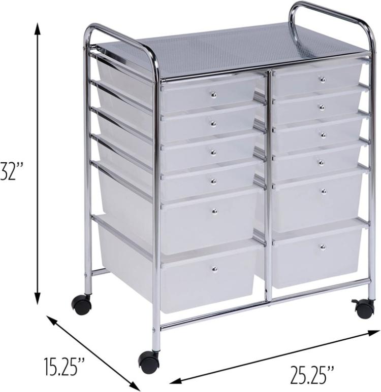Procedure Cart - Tilt Bins CLEAR | PLASDENT # 1PRO34-6 | US Dental Depot